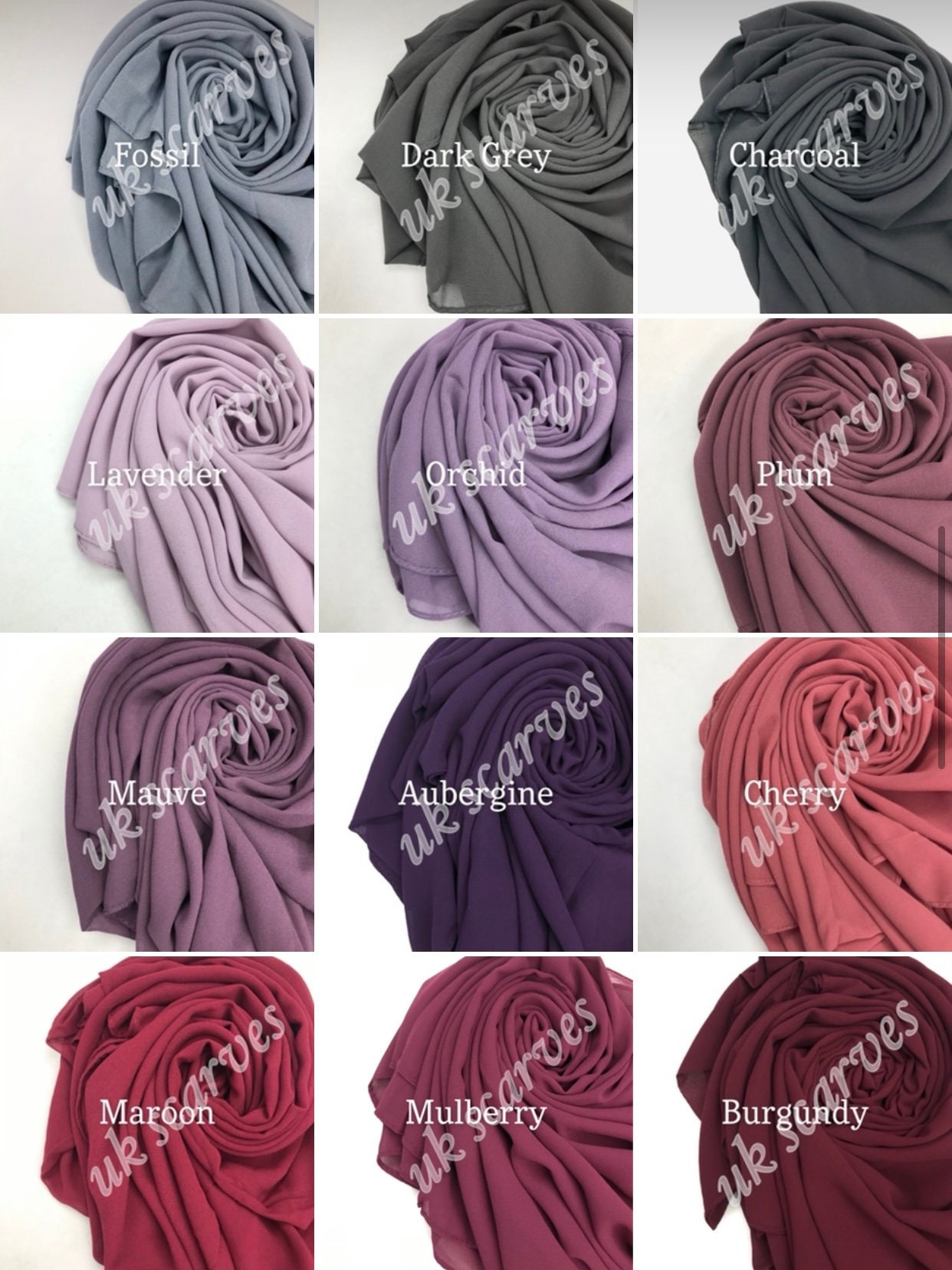 Chiffon Scarf Hijab Soft High Quality Sarong Shawl Maxi Plain - Etsy