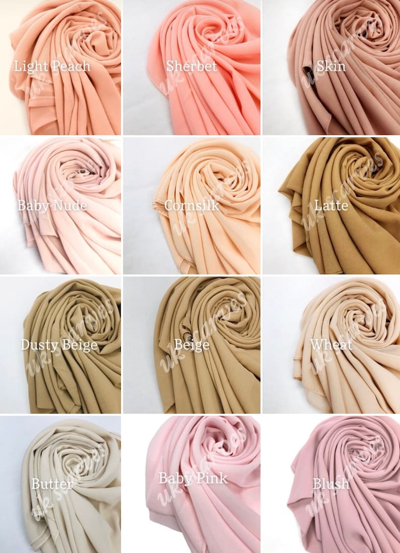 Chiffon Scarf Hijab Soft High Quality Sarong Shawl Maxi Plain - Etsy