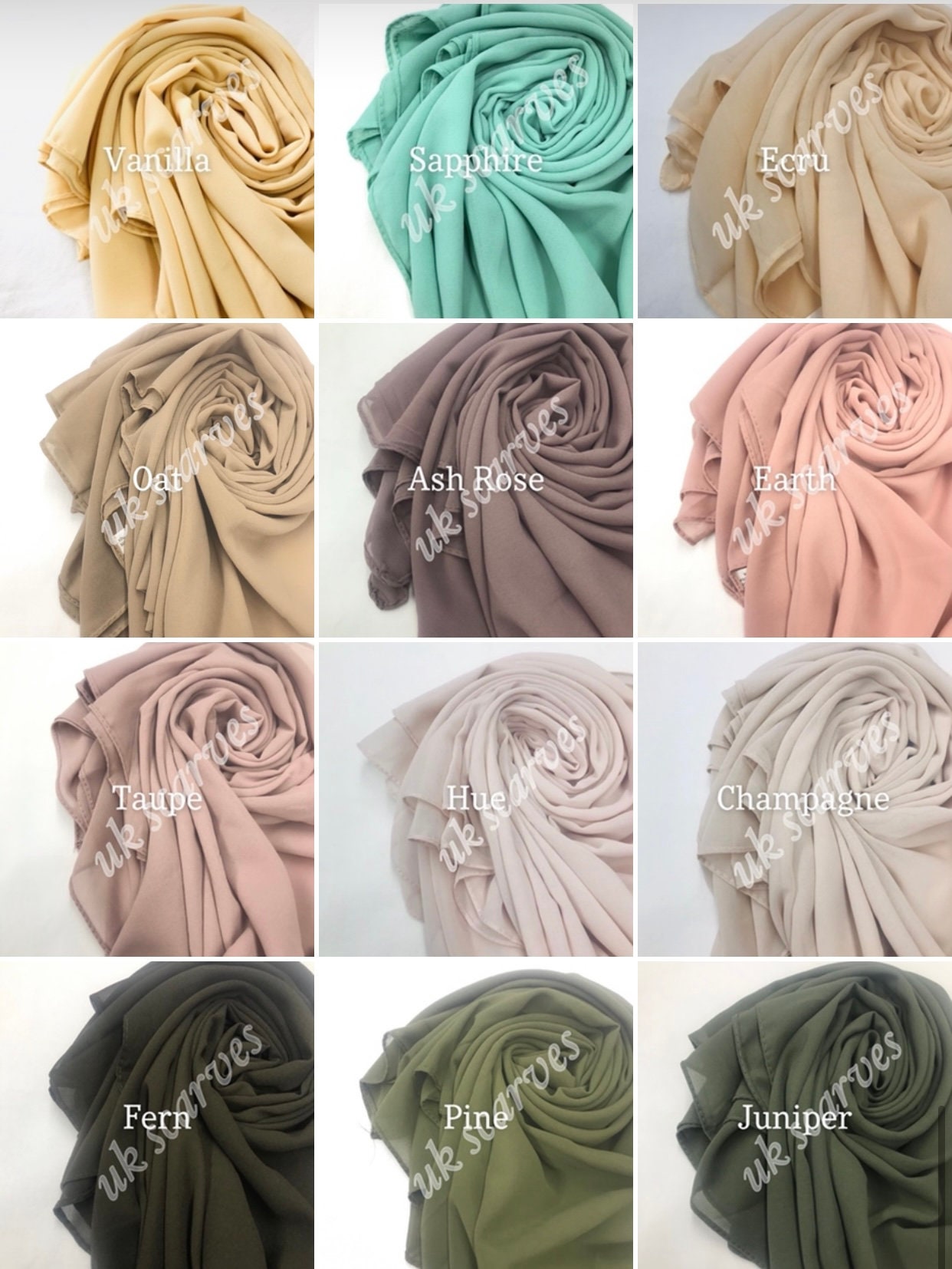 Chiffon Scarf Hijab Soft High Quality Sarong Shawl Maxi Plain - Etsy