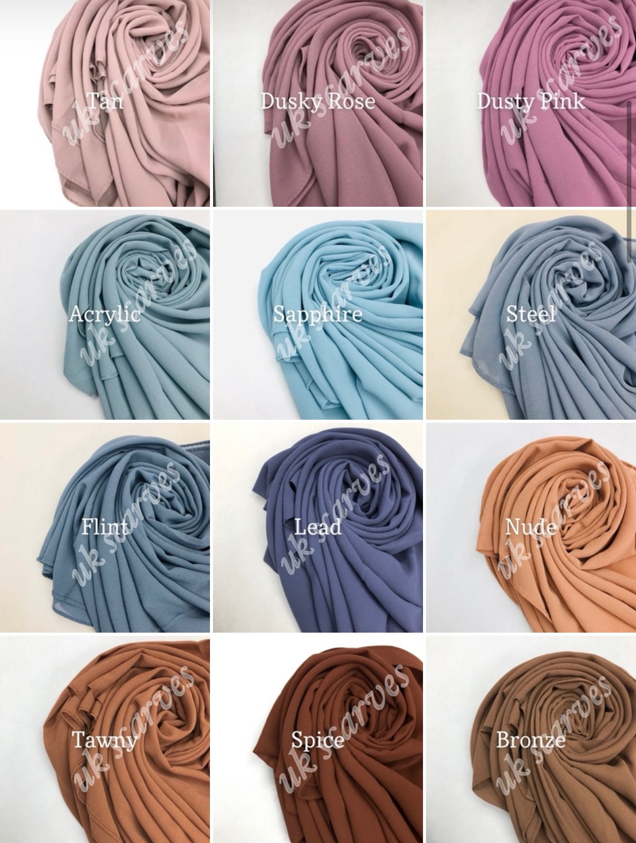 Chiffon Scarf Hijab Soft High Quality Sarong Shawl Maxi Plain - Etsy