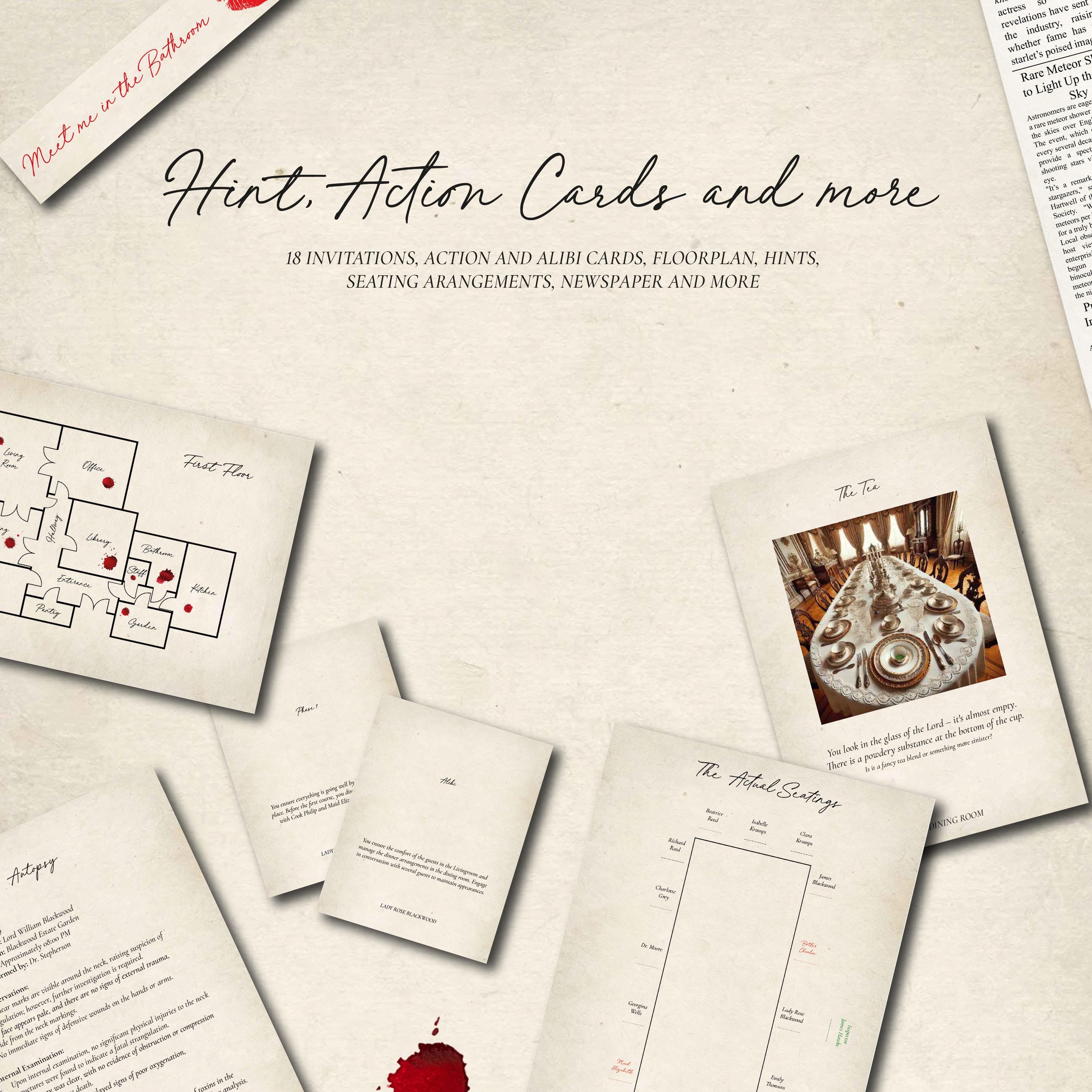 Murder at the Manor - Murder Mystery Kit - 1920s - Role Play Game - 18 ...