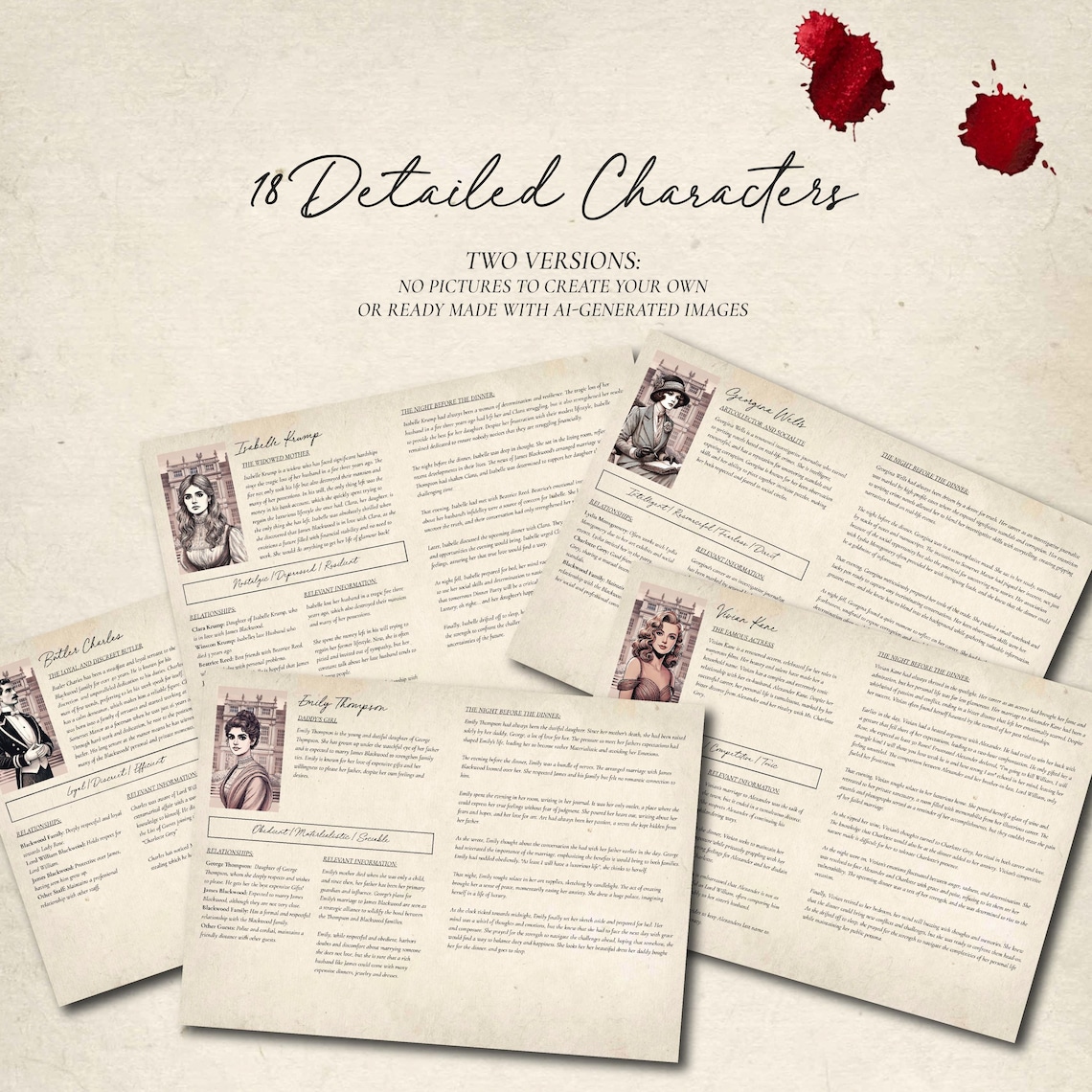 Murder at the Manor - Murder Mystery Kit - 1920s - Role Play Game - 18 ...