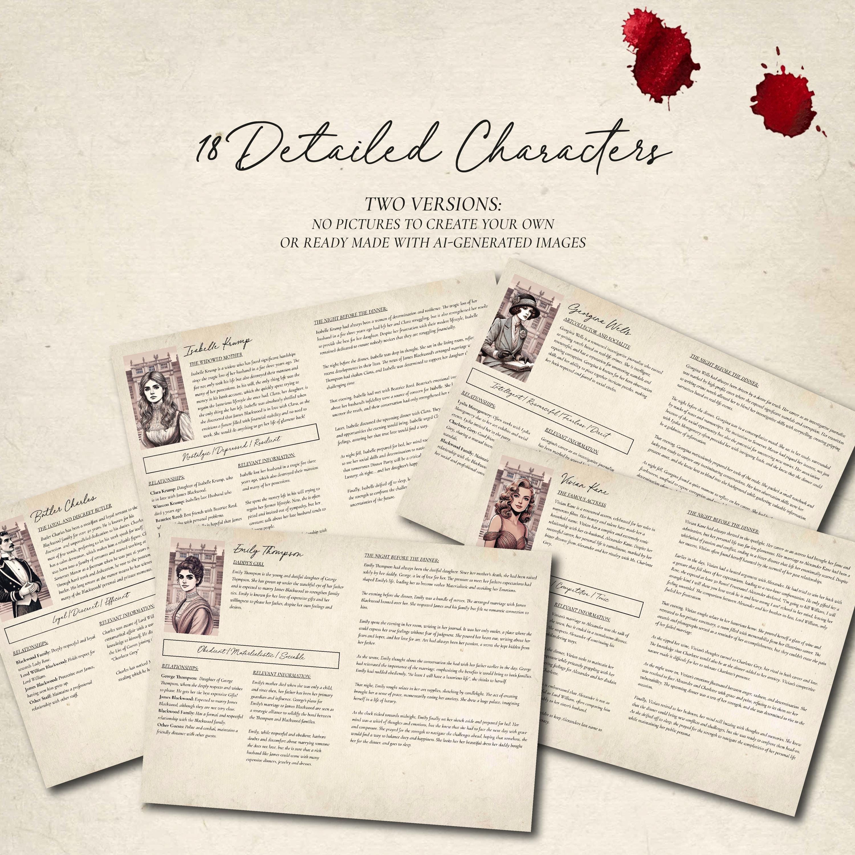 Murder at the Manor - Murder Mystery Kit - 1920s - Role Play Game - 18 ...