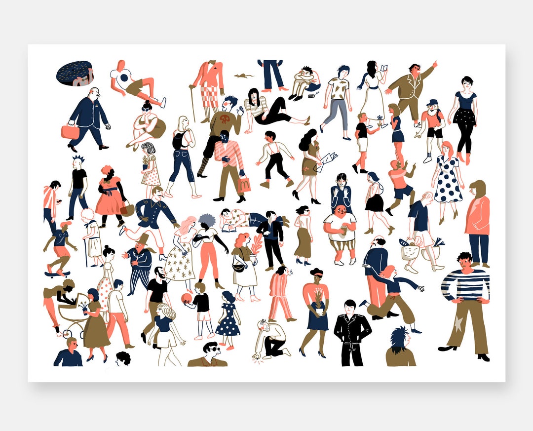 Crowd. A4 Format Riso Print on Munken 150 Gr Paper - Etsy