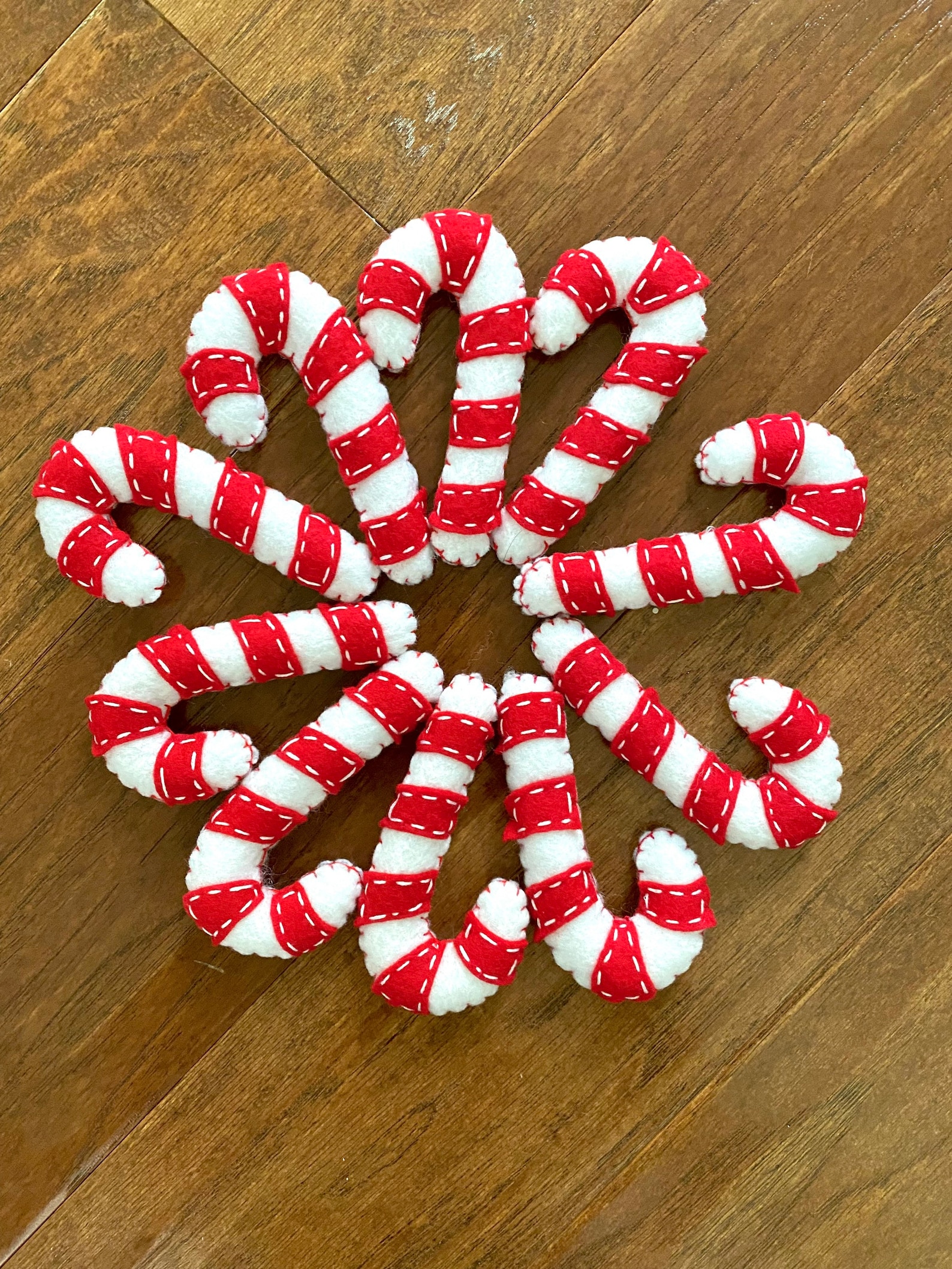 Candy Cane Decor Candy Cane Ornament Felt Candy Cane | Etsy