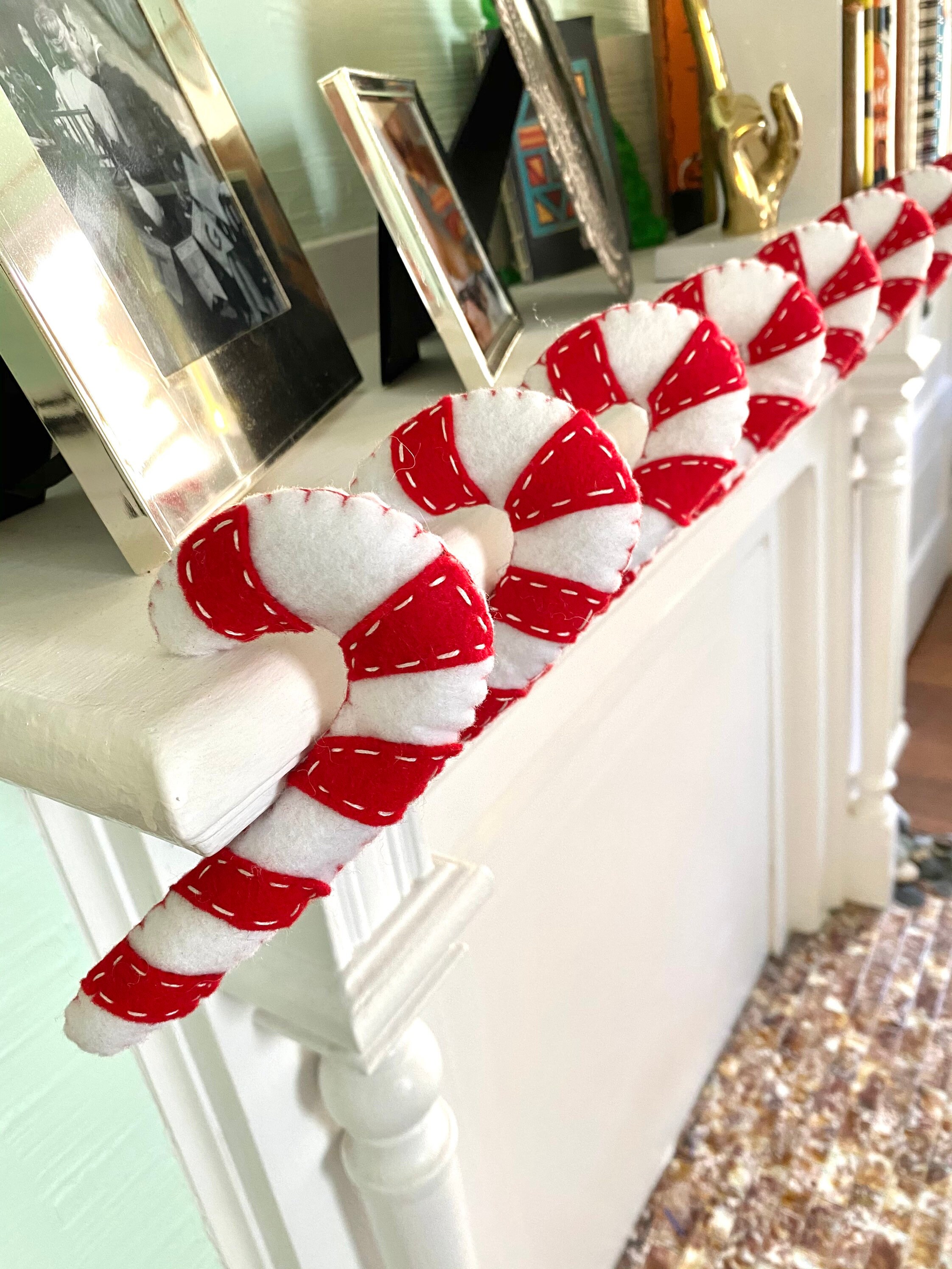 Candy Cane Decor Candy Cane Ornament Felt Candy Cane | Etsy