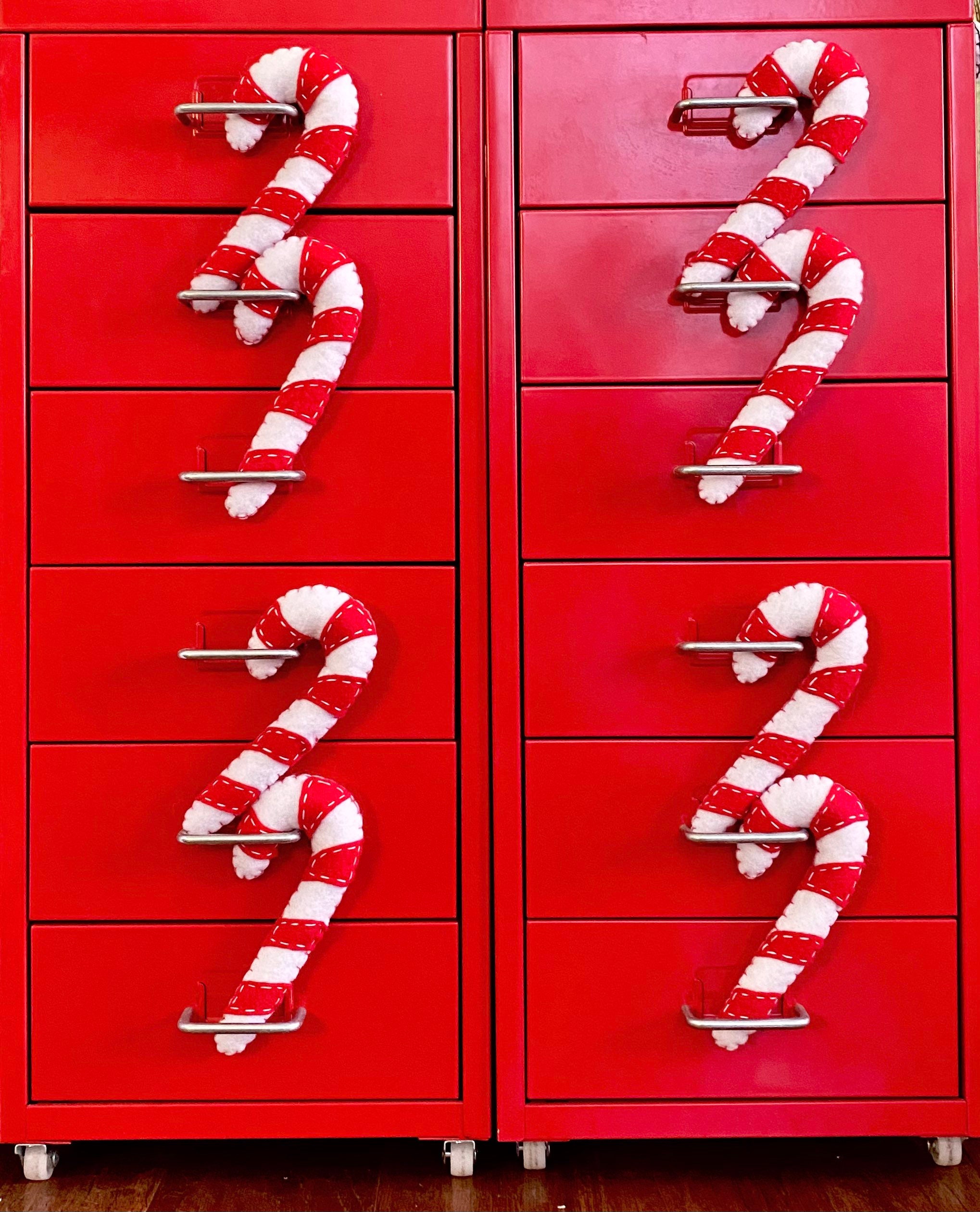 Candy Cane Decor Candy Cane Ornament Felt Candy Cane | Etsy
