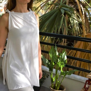 Yoga Tank, Tunic Top, White Yoga Clothes, Loose ,yoga Gift, Clothes for ...