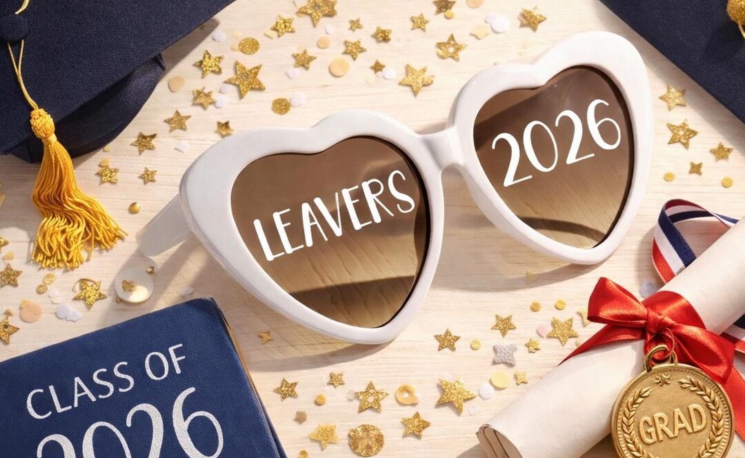 Leavers 2026 Prom Sunglasses | Heart Shaped Glasses | Prom Night Photo ...
