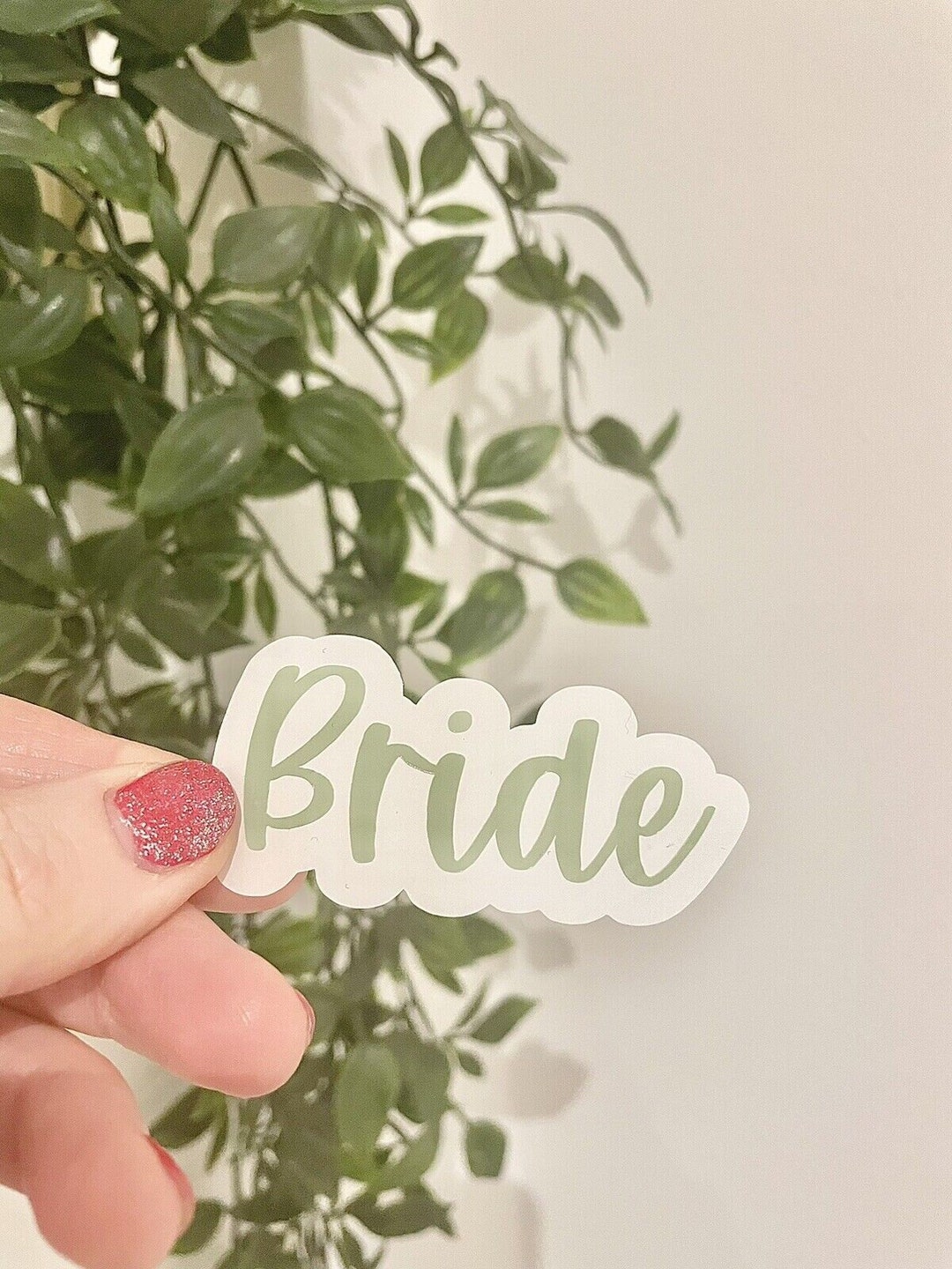 Wedding Vinyl Sage Green Sticker Champagne Flute Bridesmaid Glass Bride ...