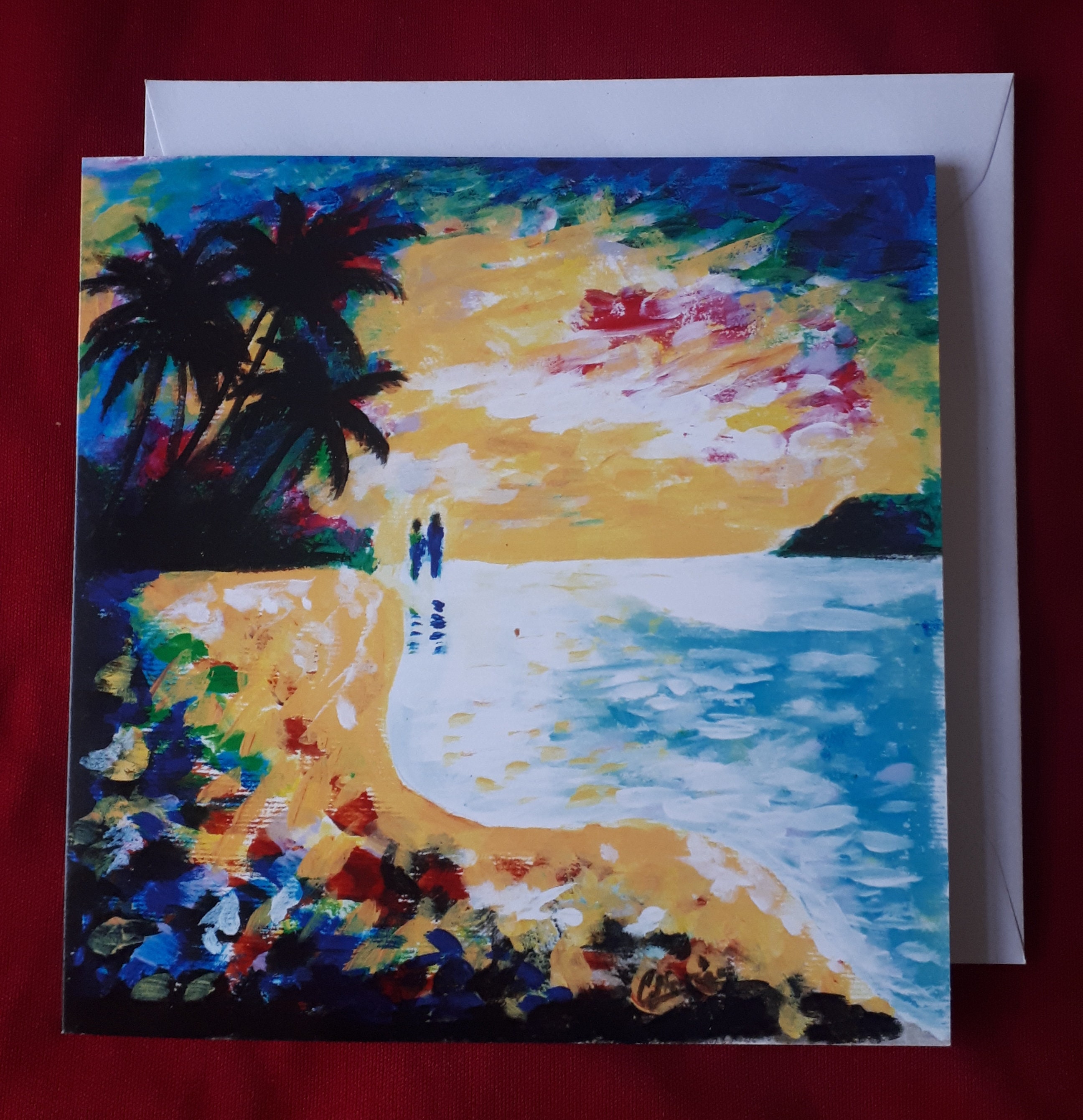 Sunset Beach Fine Art Card, Any Every Occasion, Single, 5 Pack Card Set ...