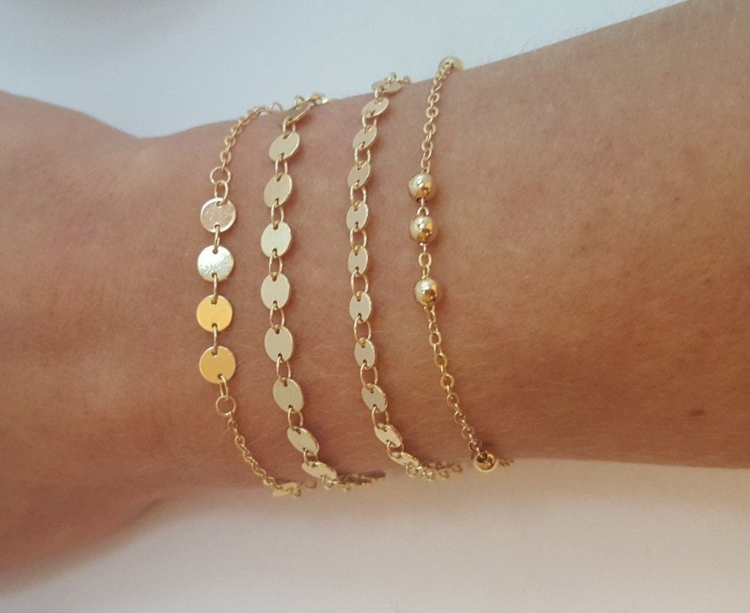 Sierlijke goud of zilver vergulde disc armband / gouden disc - Etsy ...