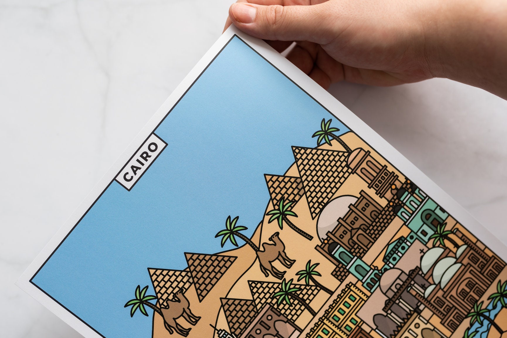 Cairo Egypt Landmarks Poster Print - Etsy UK