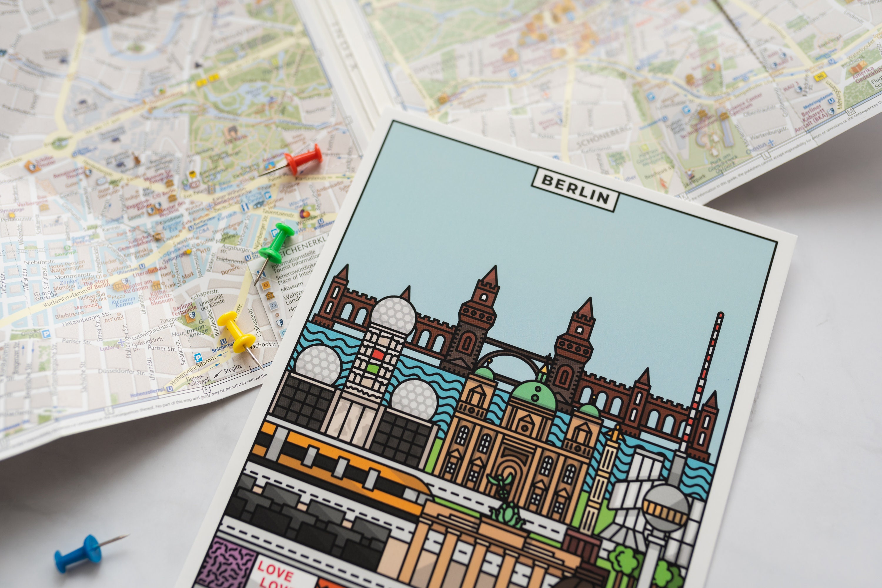 Berlin Germany Landmarks Art Poster Print | Etsy UK