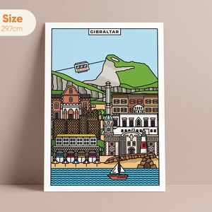 Gibraltar Landmarks Poster Print - Etsy UK