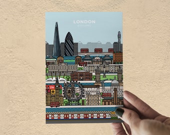 Pack of 6 NEW Postcards London England UK Landmarks City - Etsy