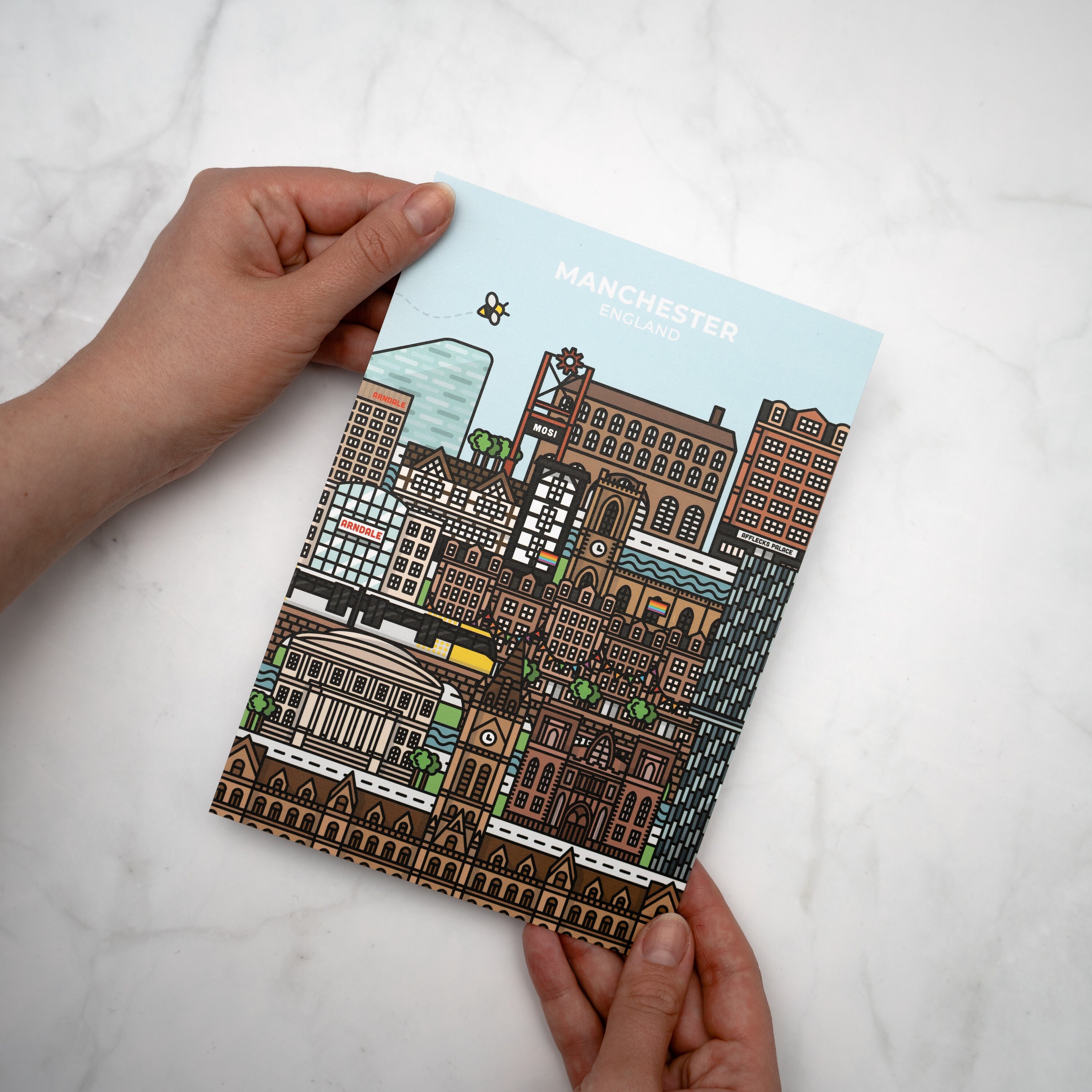 Manchester Landmarks City Poster Print Artwork - Etsy UK