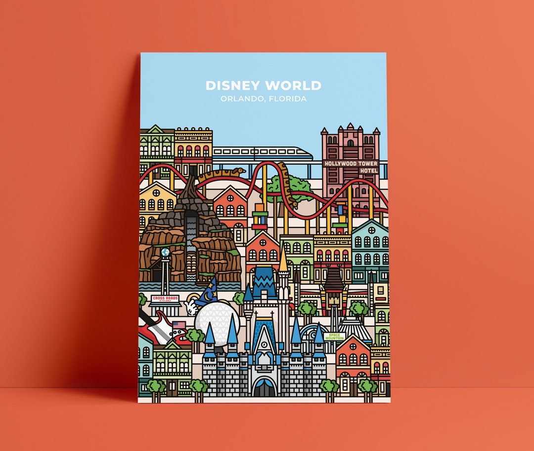 Disney Inspired Theme Park Print - Etsy
