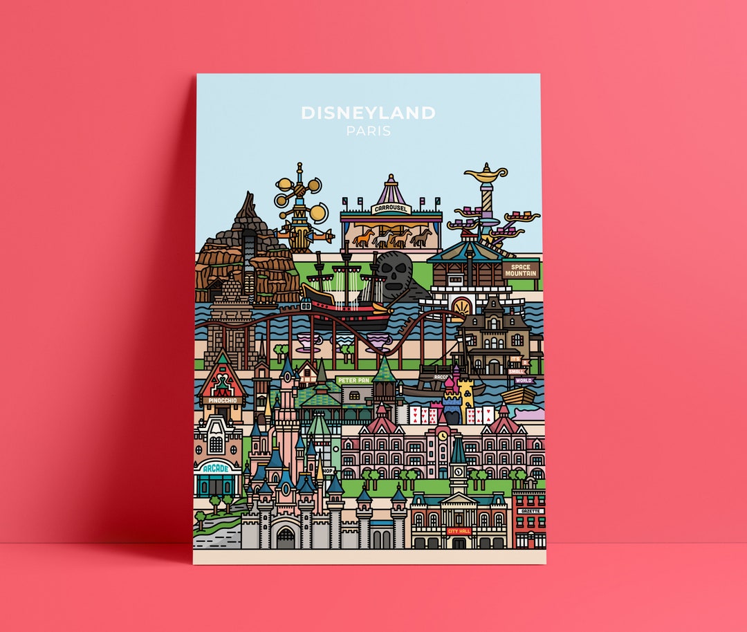 Disney Land Inspired Theme Park Print - Etsy