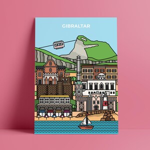 Gibraltar Landmarks Poster Print - Etsy UK