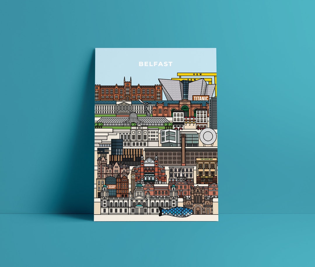 Belfast, Northern Ireland Landmarks Poster Print - Etsy
