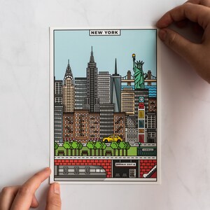 New York City Landmark Poster Print | Etsy