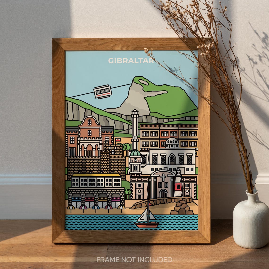 Gibraltar Landmarks Poster Print - Etsy UK