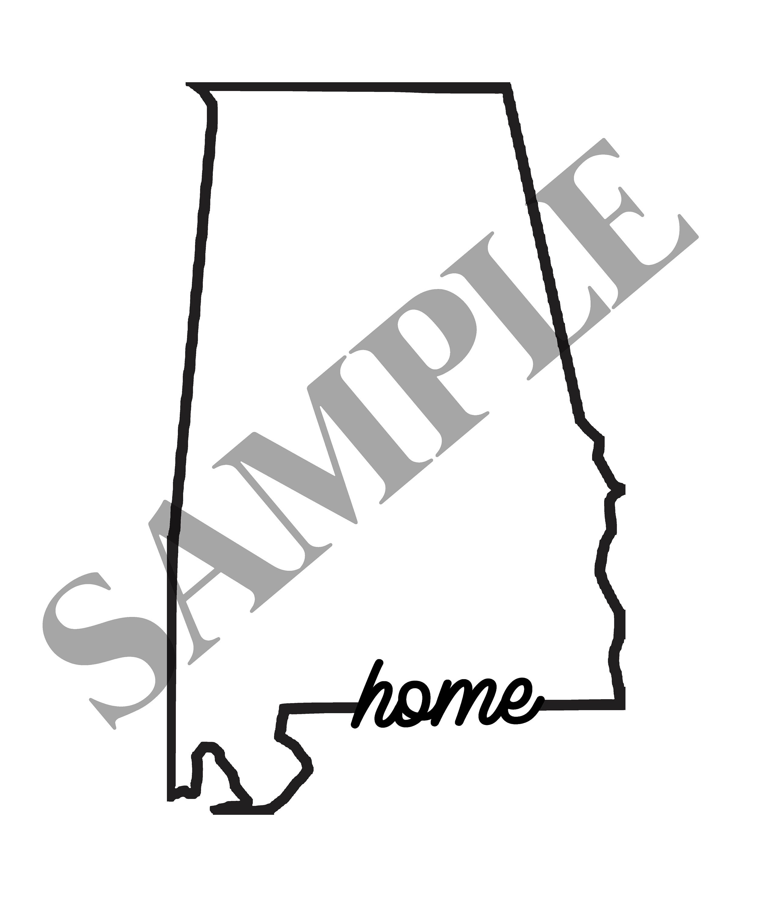 Alabama State Map Outline