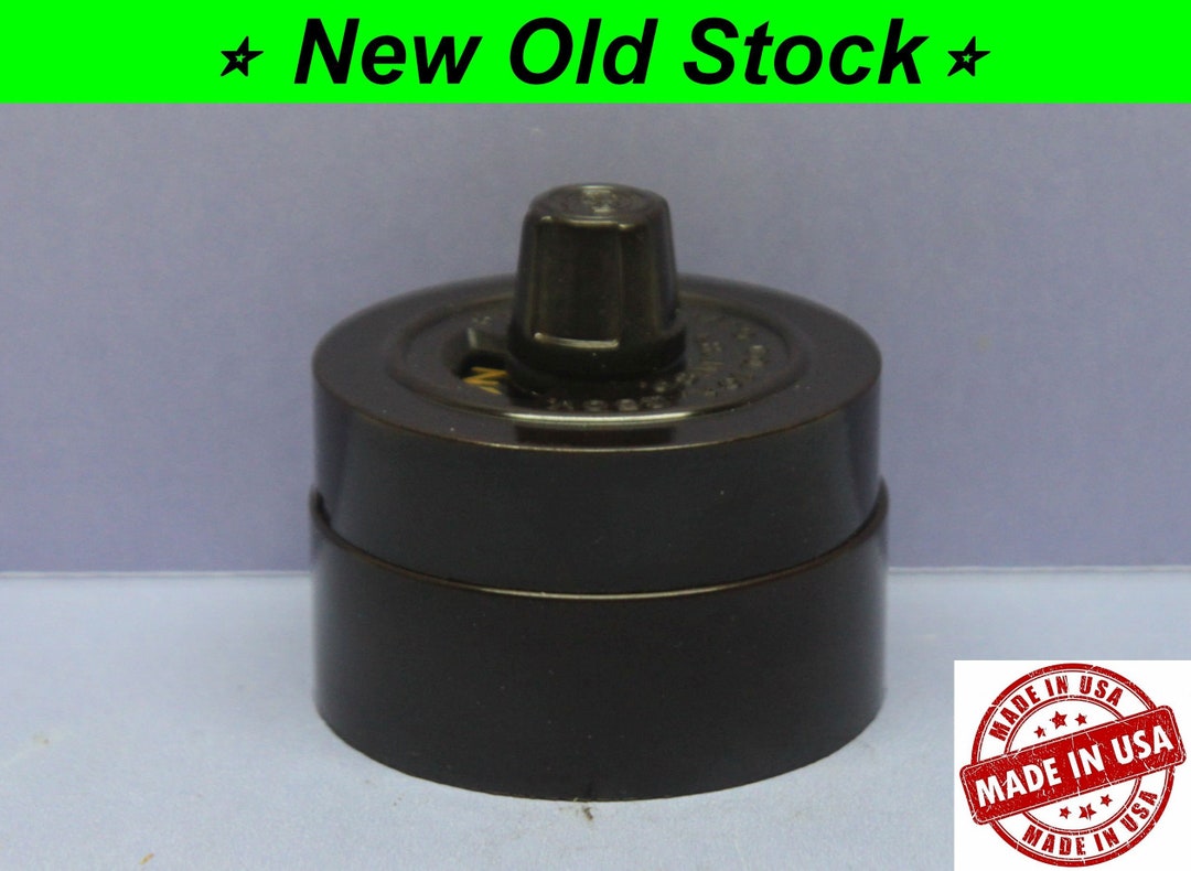 Vintage Rotary Turn Knob Light Switch, Bakelite Round Double-pole ...