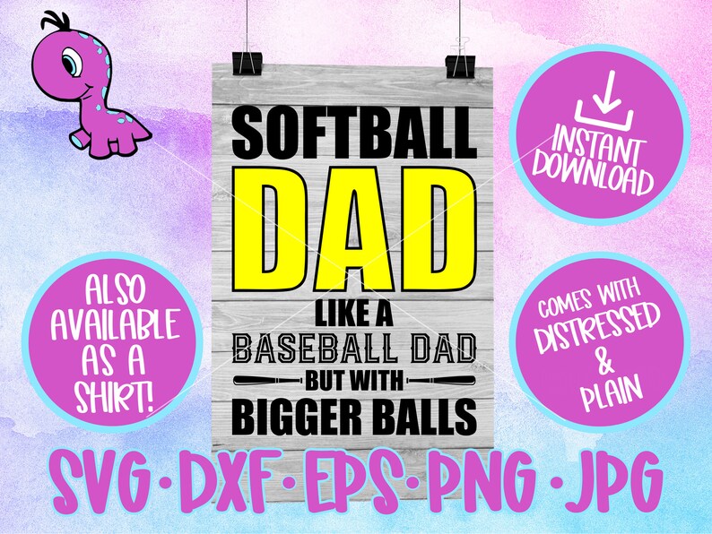 Softball Dad SVG, Funny Shirt Design (digital Download) - Etsy