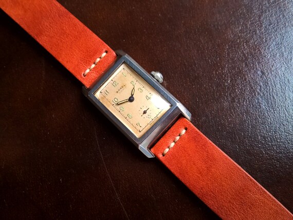 1930's Art Deco Bauhaus Rectangular Tank Military Bor… - Gem