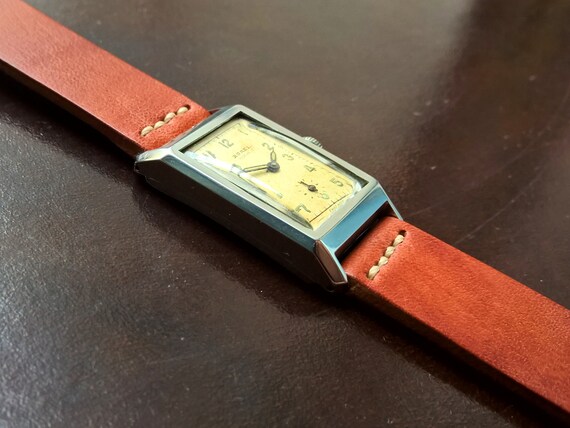 1930's Art Deco Bauhaus Rectangular Tank Military Bor… - Gem