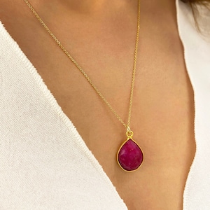 Red Ruby Necklace, Real Ruby Necklace, Harmony Necklace, Real Ruby ...