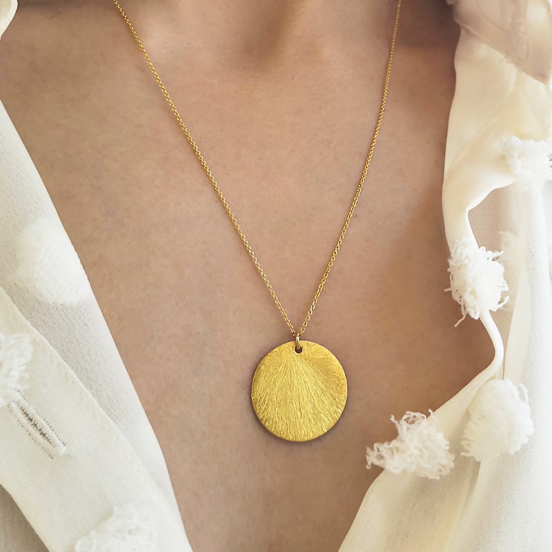 Gold Circle Necklace - Etsy