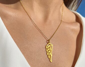 One Wing Necklace, Single Wing Necklace, Angel Wing Pendant, Guardian ...