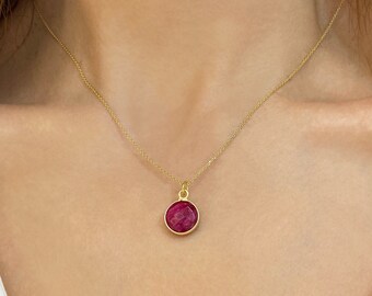 Red Ruby Necklace - Etsy