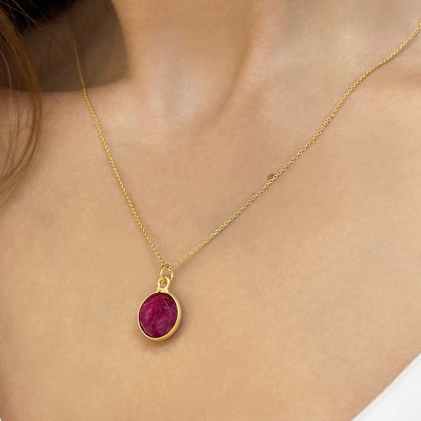 Red Ruby Necklace - Etsy