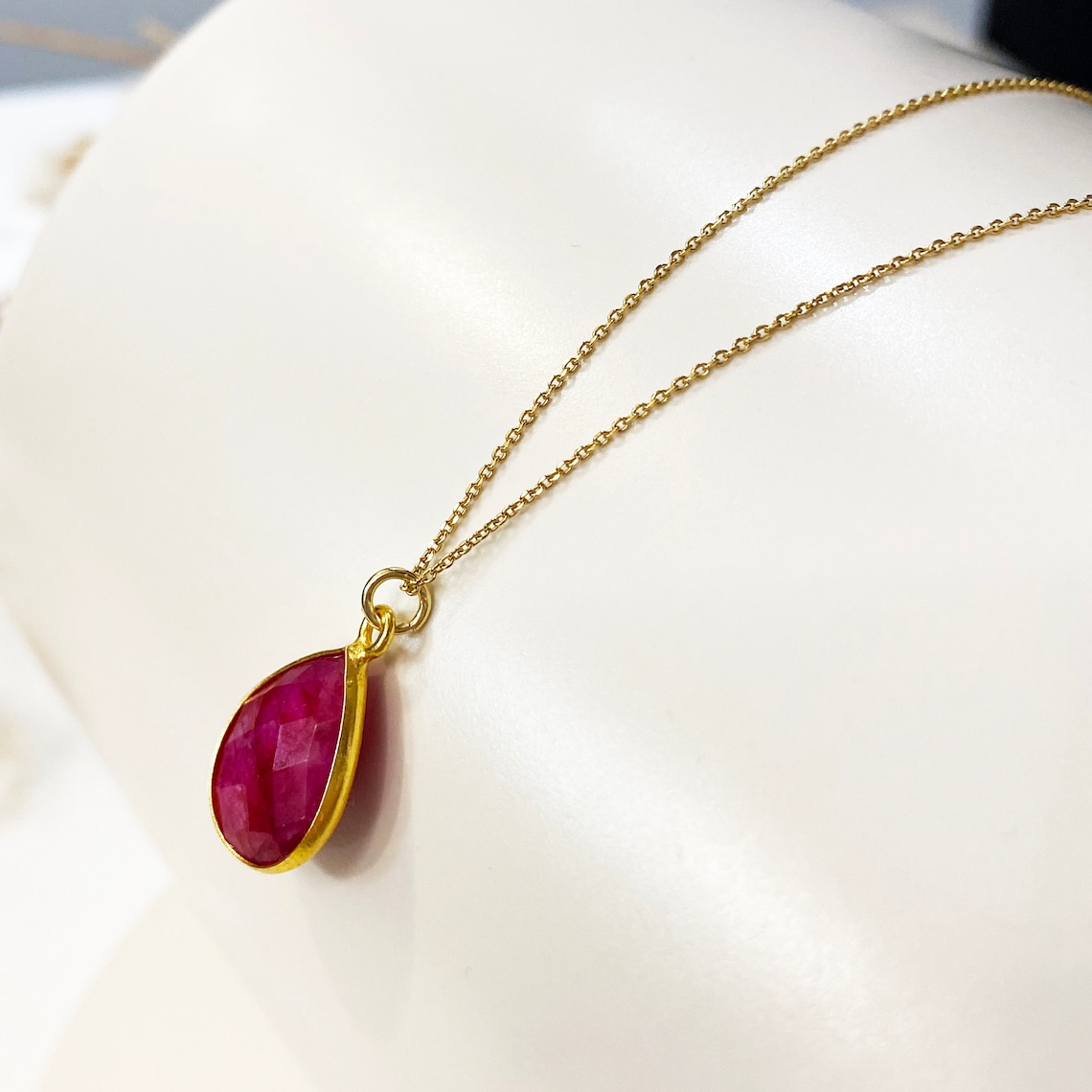 Genuine Ruby Pendant Real Ruby Necklace Real Ruby Pendant - Etsy