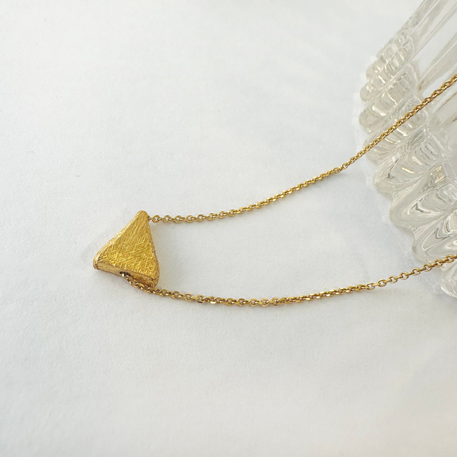 Tiny Gold Triangle Pendant Necklace, Minimalist Geometric Jewelry ...