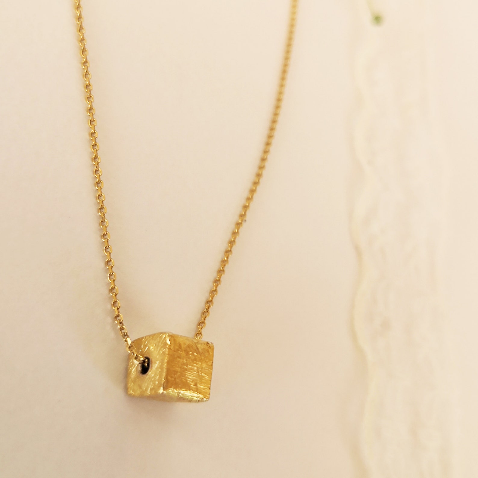 Gold Cube Necklace Dainty Cube Necklace Layered Necklace - Etsy