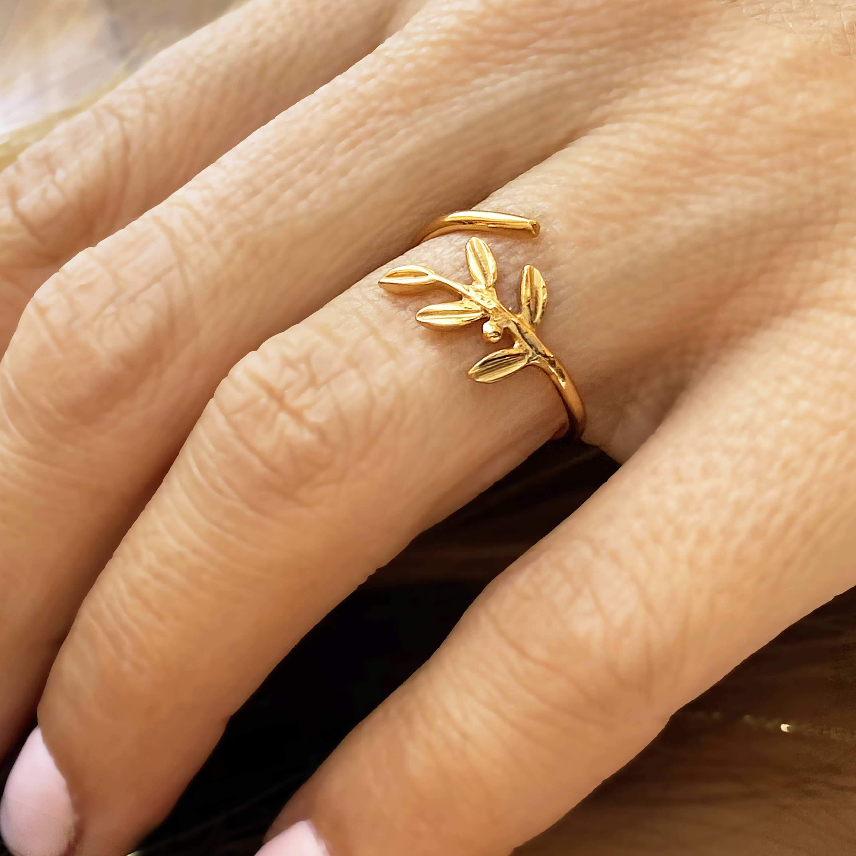 Olive Branch Ring Botanical Ring Olive Leaf Ring Olive tree | Etsy