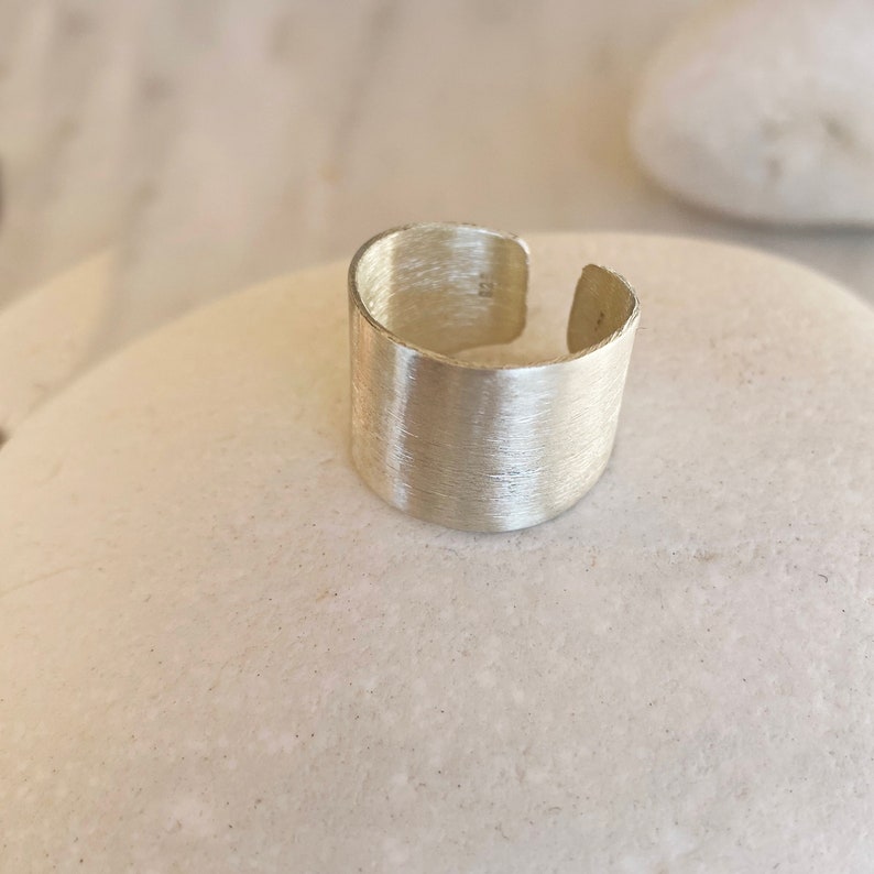 Big Silver Ring Chevalier Ring Open Back Ring Adjustable - Etsy