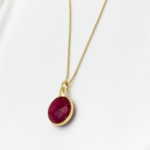 Genuine Ruby Pendant, Real Ruby Necklace, Harmony Necklace, Red Ruby Necklace, Courage Necklace ...