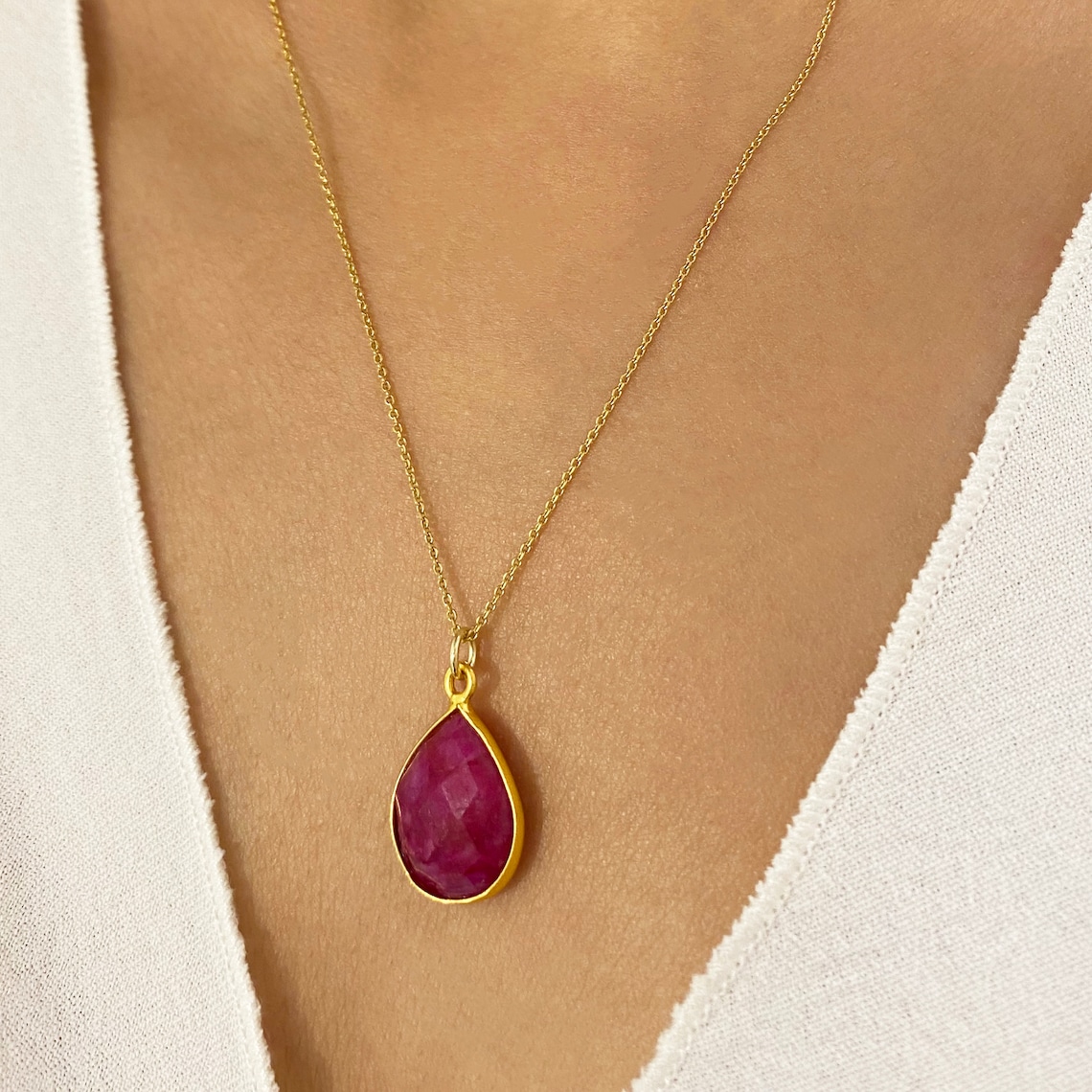 Red Ruby Necklace, Real Ruby Necklace, Harmony Necklace, Real Ruby ...