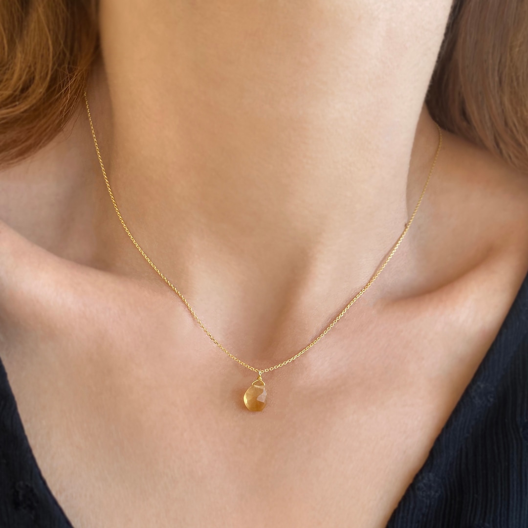 Raw Citrine Necklace, Genuine Citrine Pendant, Scorpio Gifts, November ...