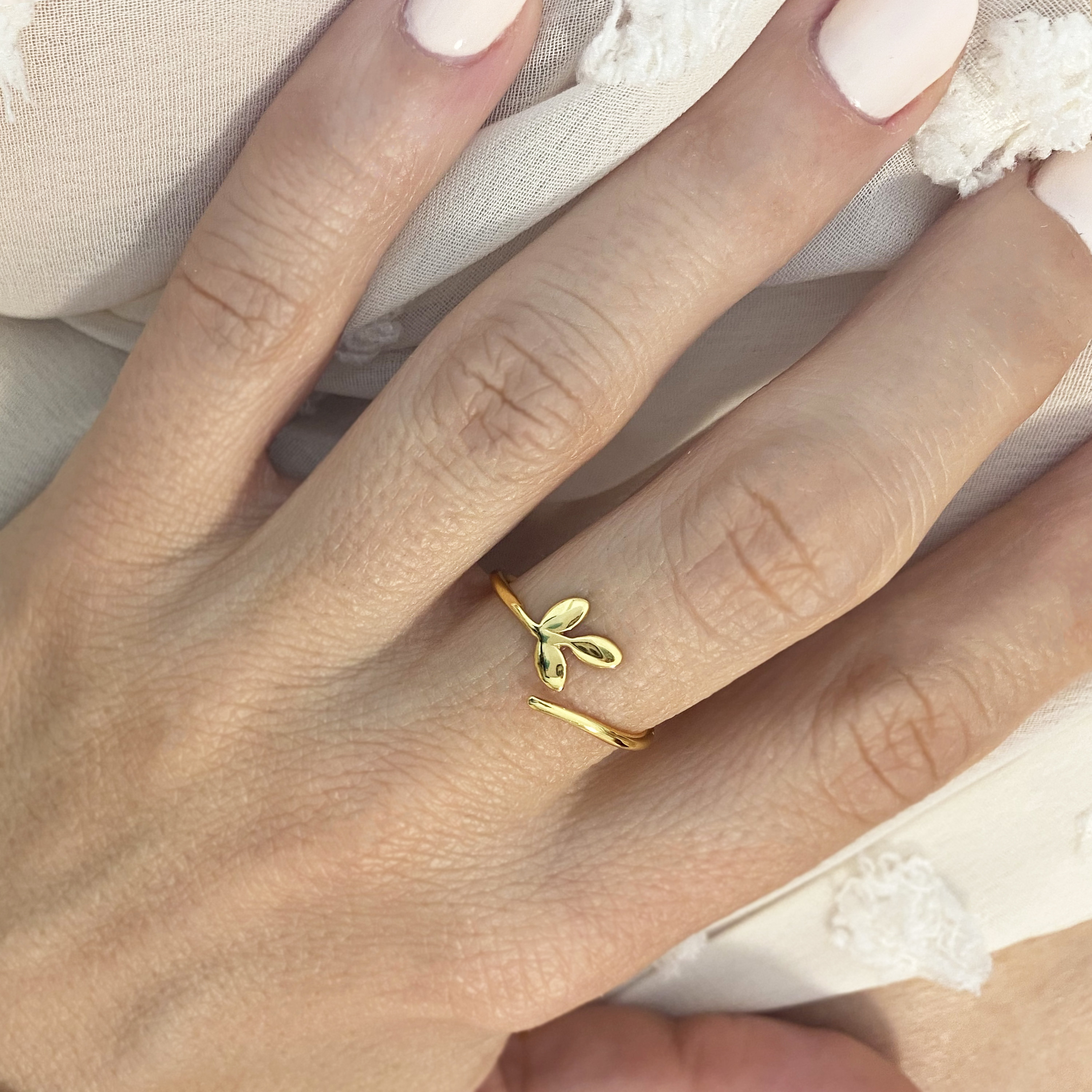 Nature Inspired Ring Dainty Leaf Ring Botanical Ring Plant | Etsy