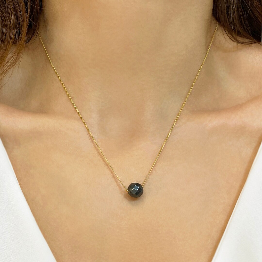 Fidget Necklace, Real Hematite Sphere Pendant, Spinner Necklace, Fidget ...