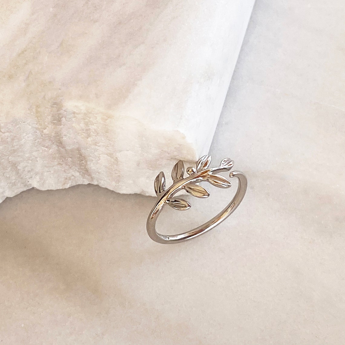 Botanical Ring Olive Leaf Ring Olive Branch Ring Ancient | Etsy