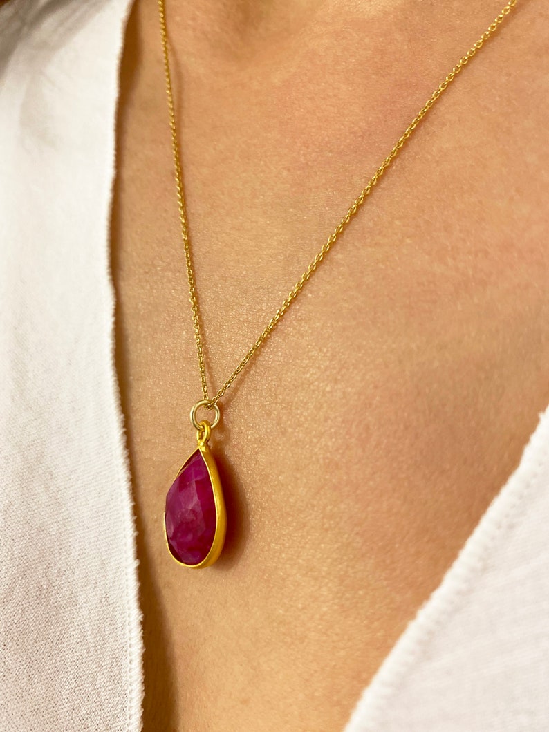 Red Ruby Necklace Real Ruby Necklace Harmony Necklace Real - Etsy