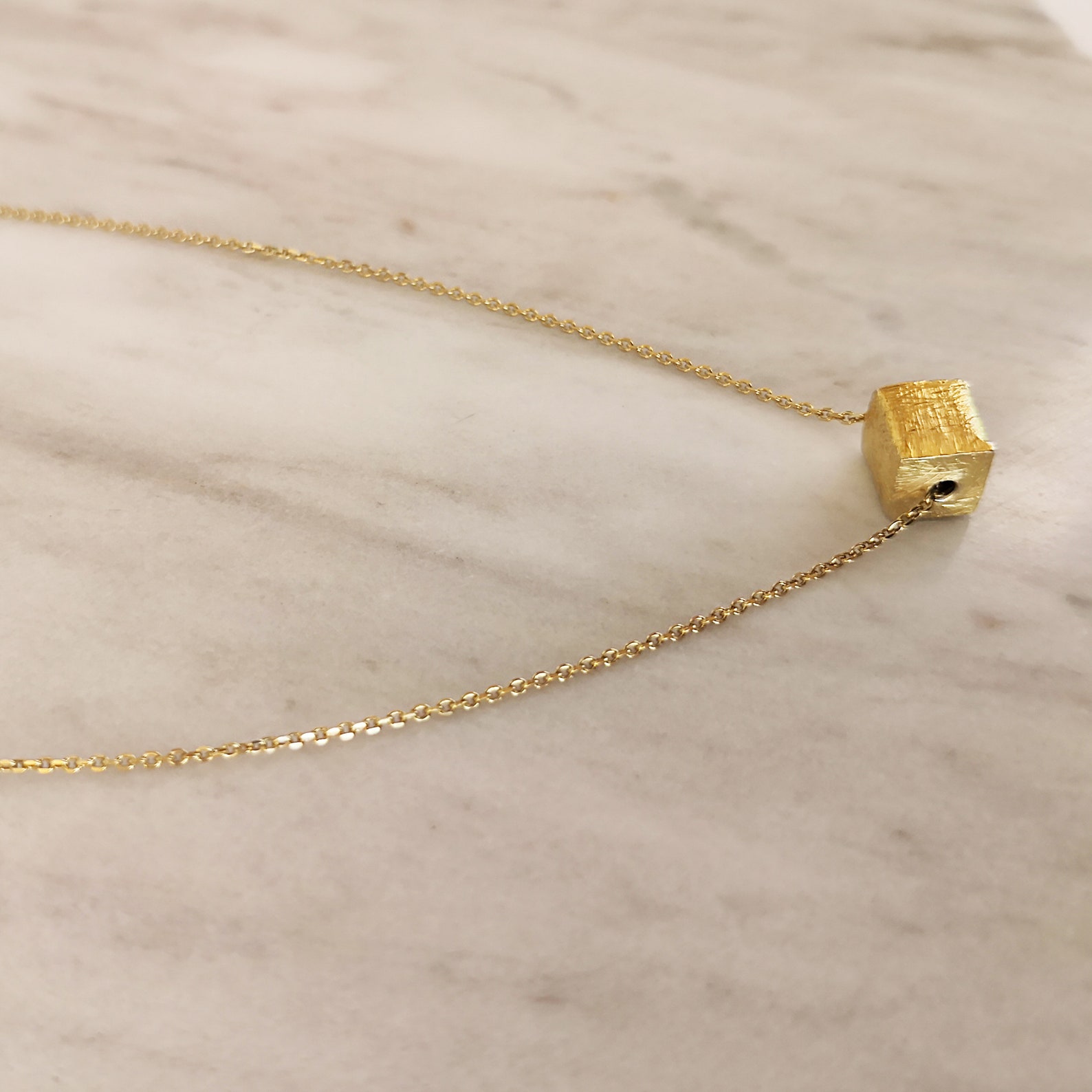 Gold Cube Necklace Dainty Cube Necklace Layered Necklace - Etsy